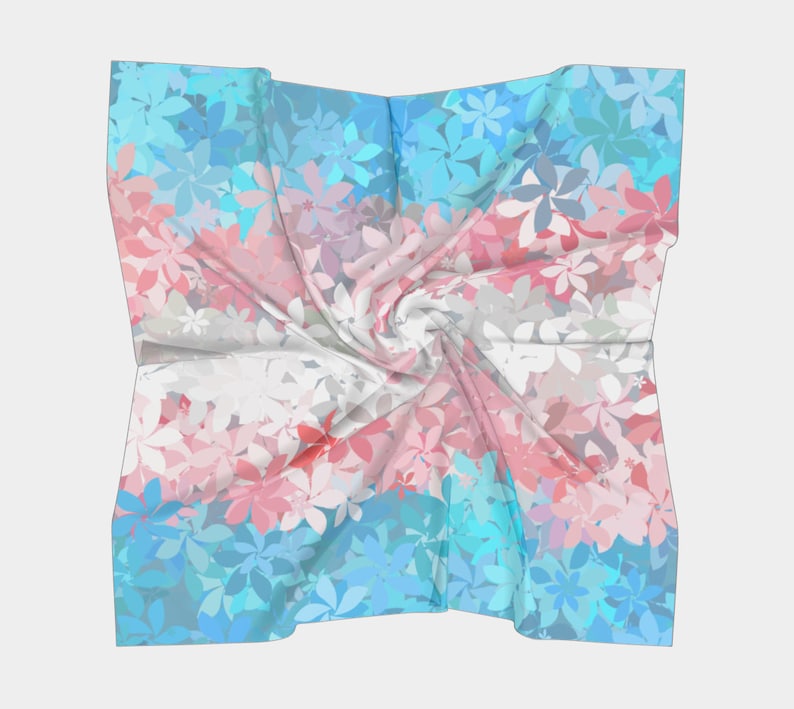 Abstract Floral Trans Pride Flag Scarf, Multiple Fabric Options - Etsy
