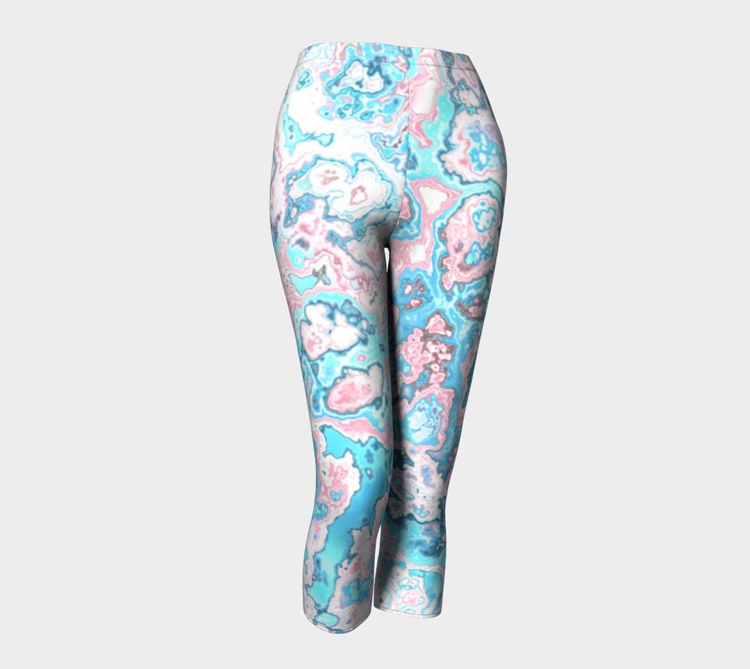 Subtle Trans Pride Flag Boho Groovy Abstract Marble Pattern Capri ...