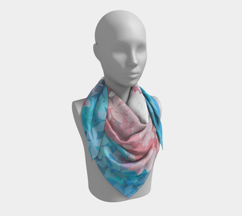 Abstract Floral Trans Pride Flag Scarf, Multiple Fabric Options - Etsy
