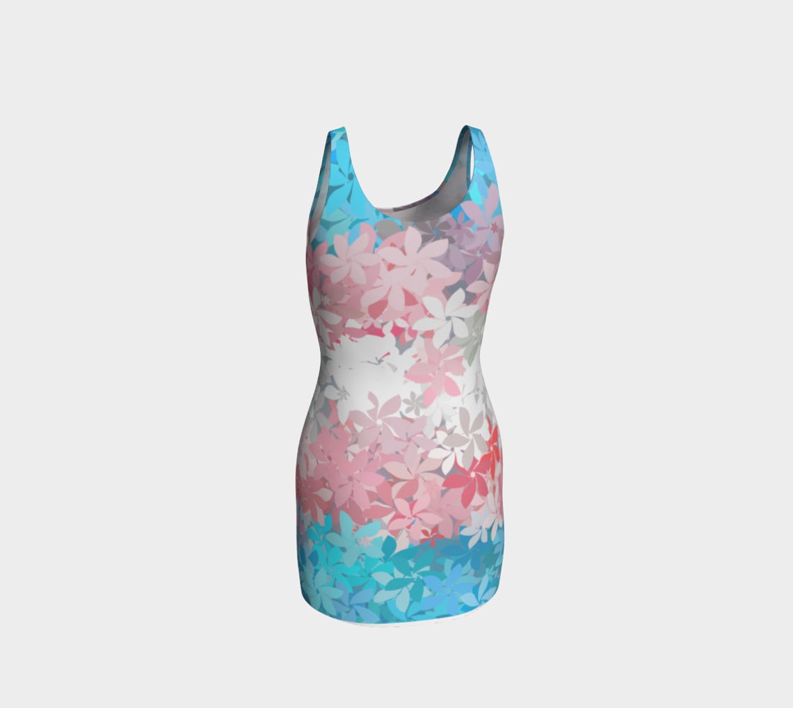 Abstract Floral Trans Pride Flag Polyester Bodycon Dress - Etsy