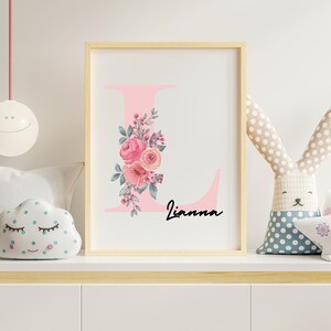 Pink Floral Alphabet Clipart - Alphabet PNG - Cute Flower- Boho - Baby ...