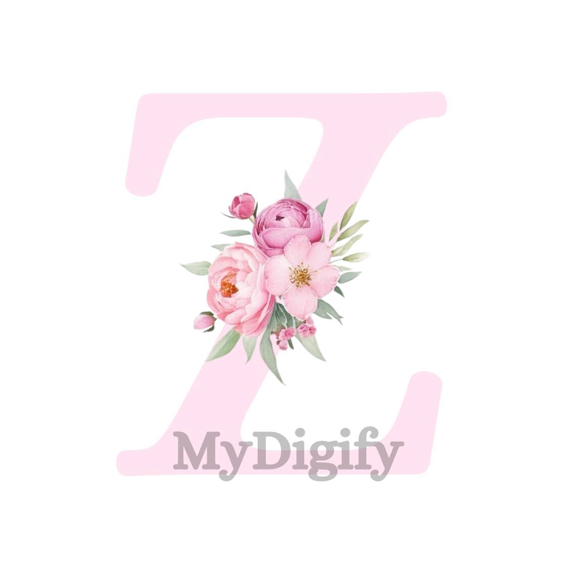 Pink Floral Alphabet PNG - Floral Letter for Nursery - Printable Baby ...