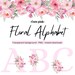 Pink Floral Alphabet Clipart Alphabet PNG Cute Flower Boho Baby ...