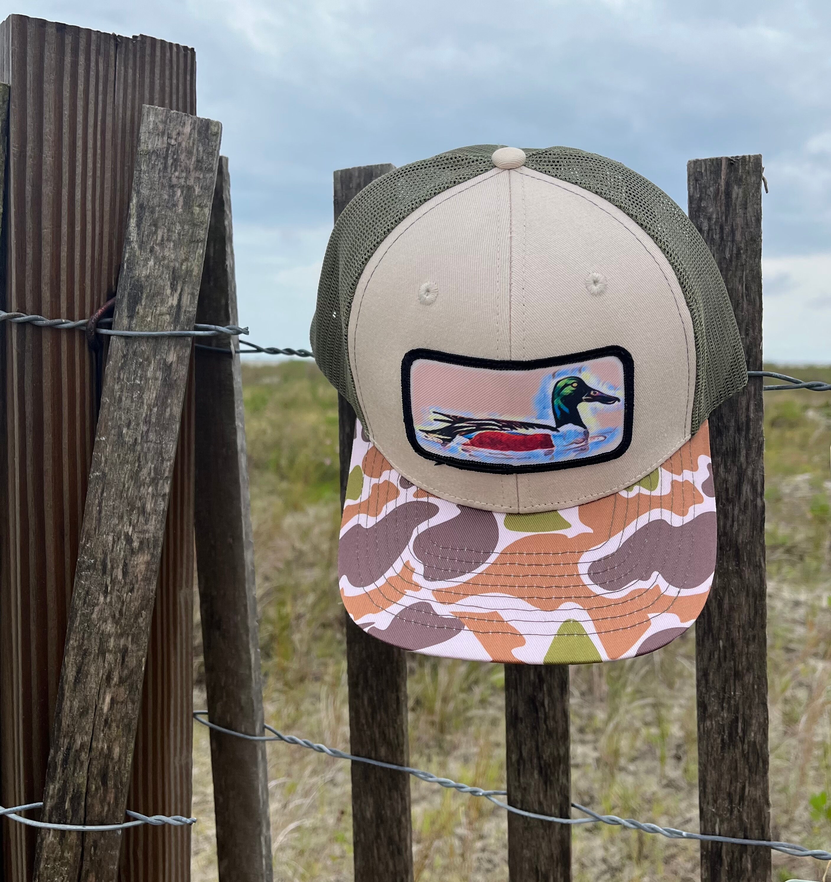 Shoveler Duck Trucker Hat , Vintage Old School Camo Mesh Classic ...