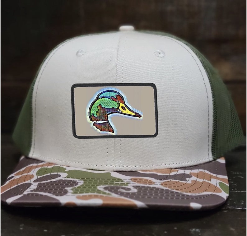 Mallard Duck Trucker Hat , Vintage Old School Camo Mesh Classic Trucker ...