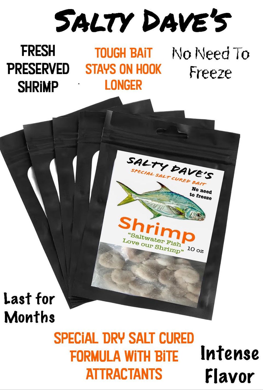 Salty Dave’s Shrimp Bait, Special Salt Cured Fish Bait, No More Frozen ...