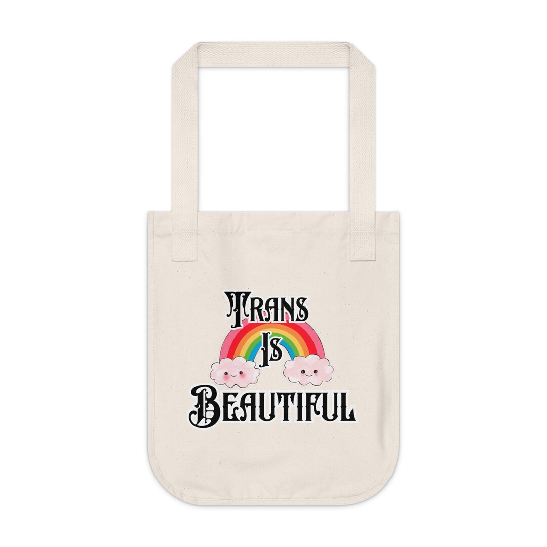 Trans is Beautiful LGBTQIA Organic Canvas Tote Bag - Etsy