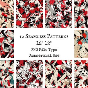 Trash Polka Seamless Patterns, 12 Digital Papers, Grunge Aesthetic ...