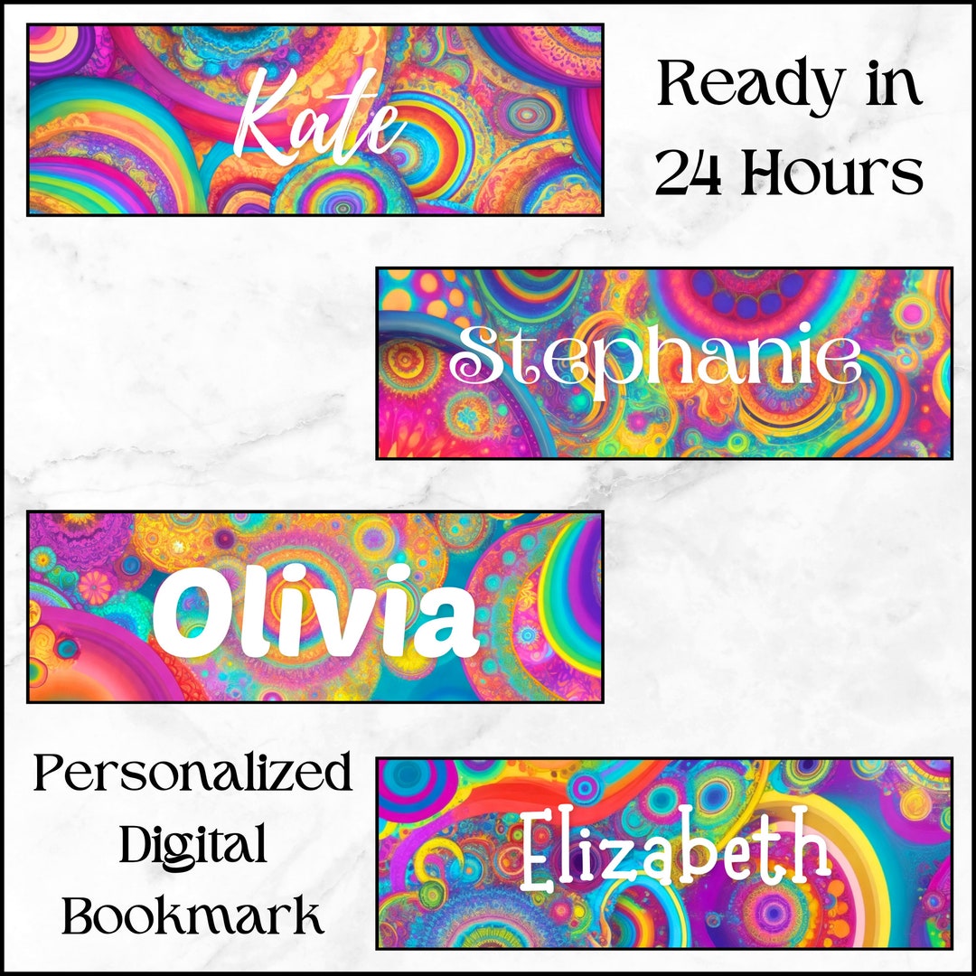 Personalized Printable Bookmark, Digital Download, 6 X 2 Inch, Separate ...