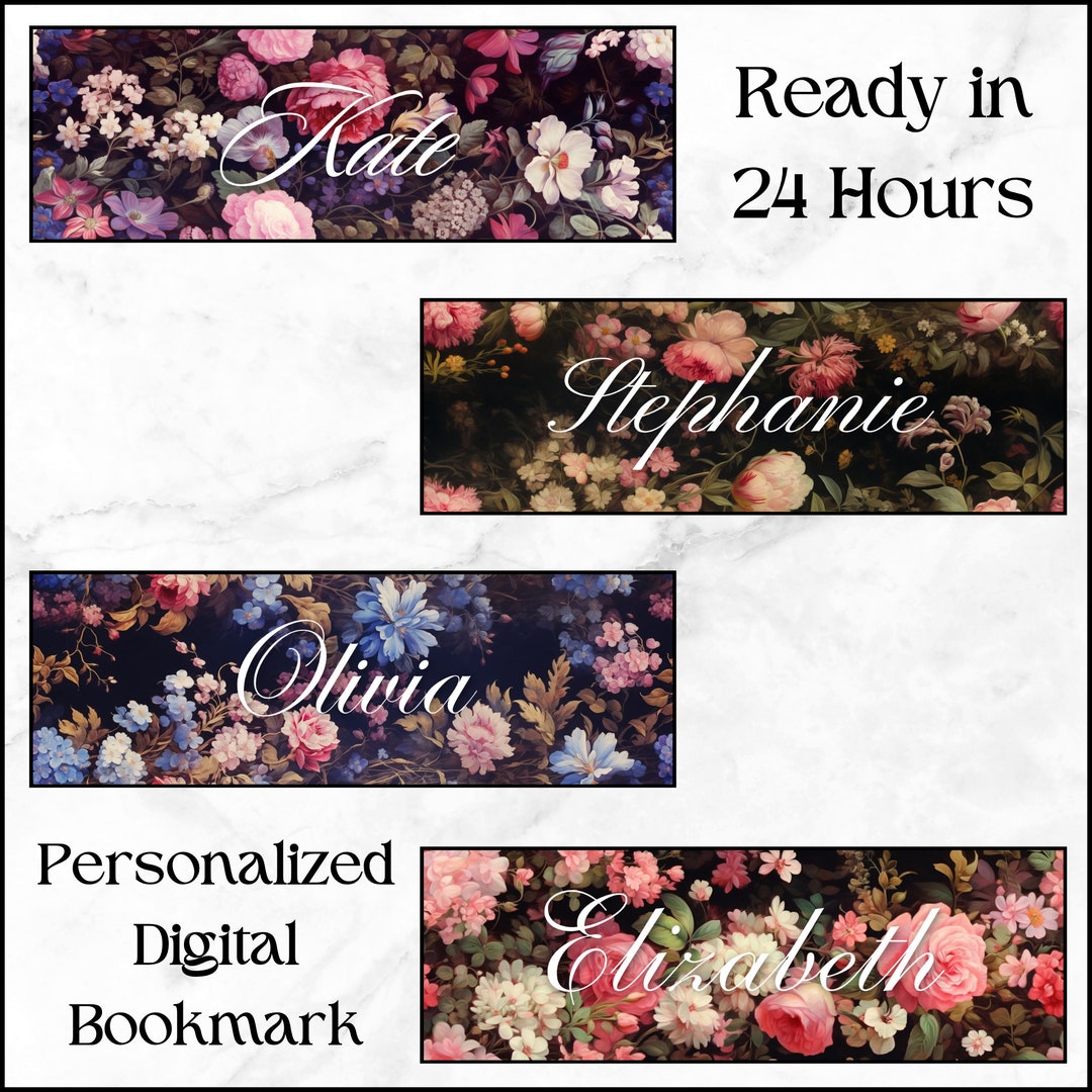 Personalized Printable Bookmark, Digital Download, 6 X 2 Inch, Separate ...