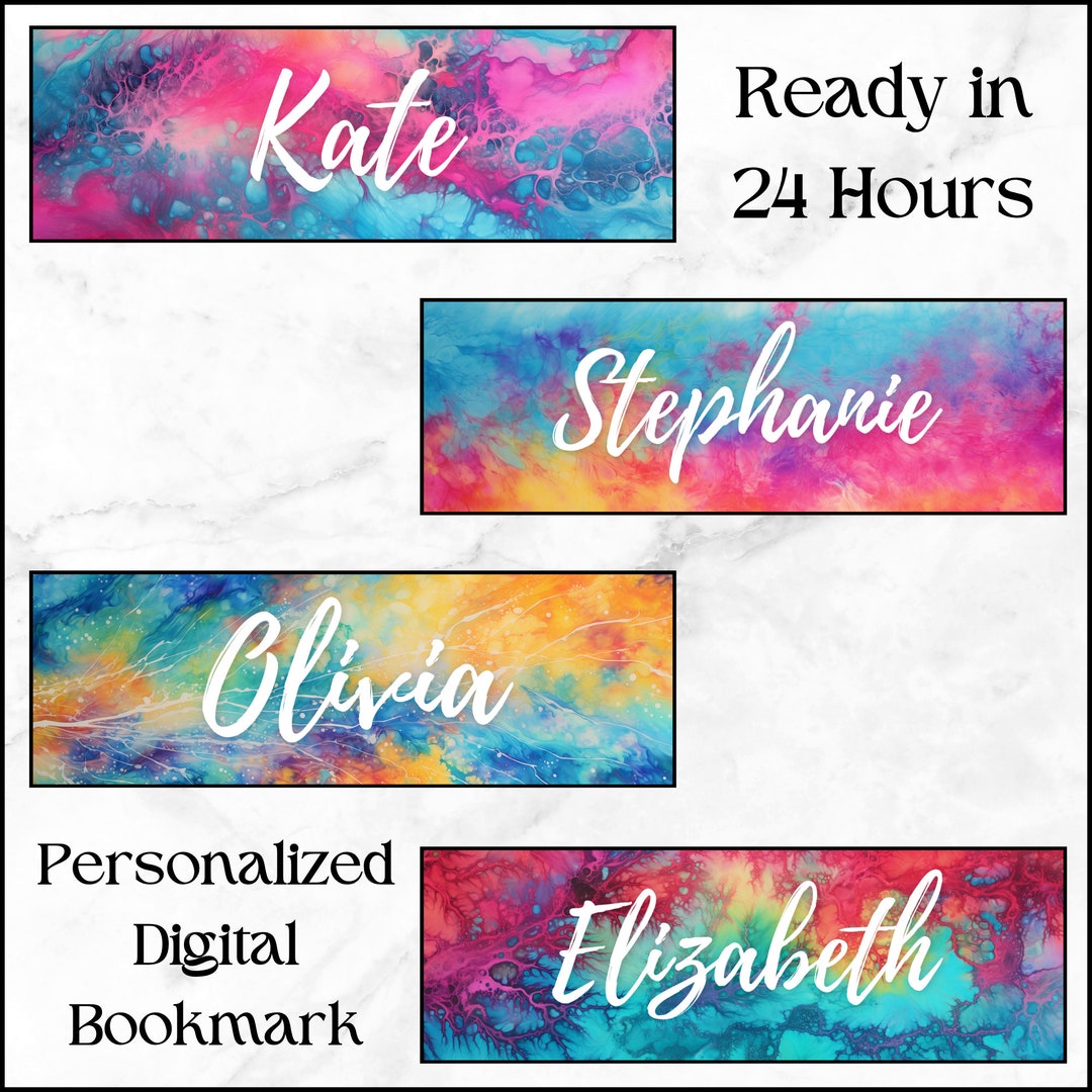 Personalized Printable Bookmark, Digital Download, 6 X 2 Inch, Separate ...