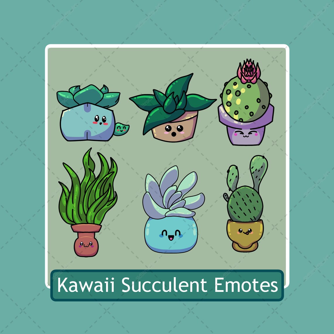 Cute Emotes for Plant Lover Kawaii Emotes Plant-themed Cartoon Emotes ...