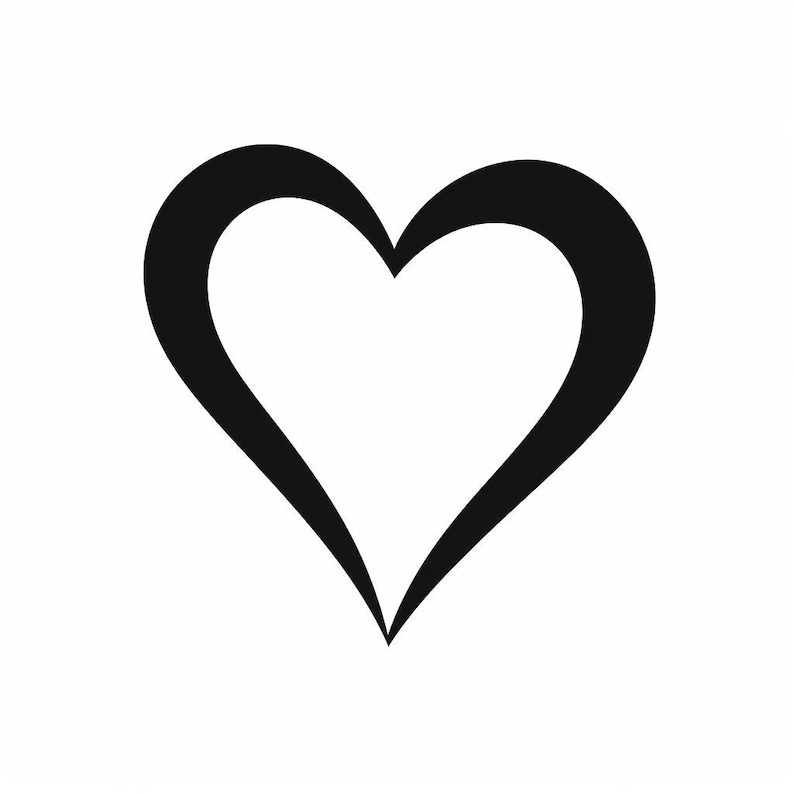 Simple Heart Outline Instant Digital Download Svg Png - Etsy