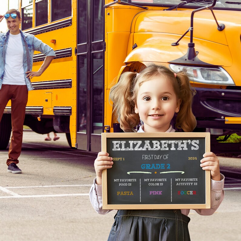 Editable First Day of School Sign Template for Canva Printable Back to ...