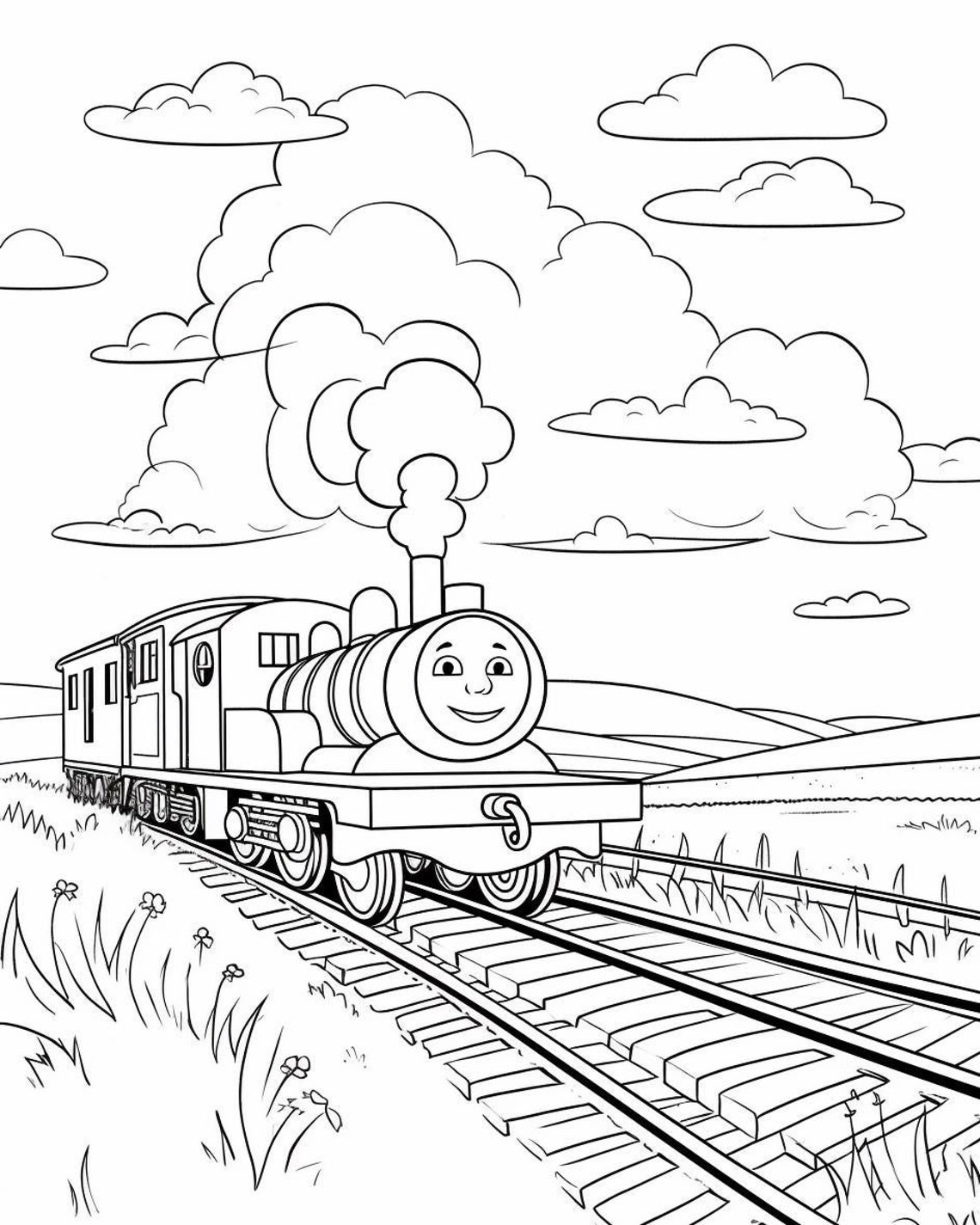Train Colouring Book Digital Download, 20 Printable A4 Pages of Trains ...