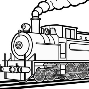 Train Colouring Book - Digital Download, 20 Printable A4 Pages of ...