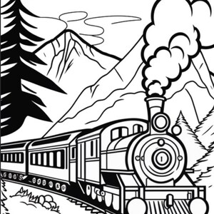 Train Colouring Book - Digital Download, 20 Printable A4 Pages of ...