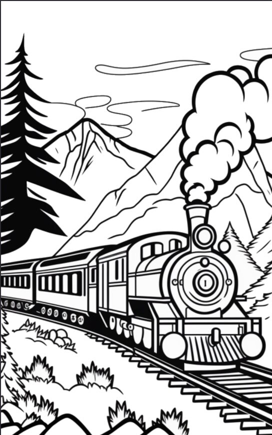 Train Colouring Book - Digital Download, 20 Printable A4 Pages of ...