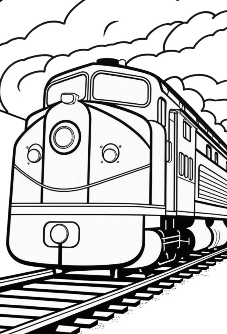 Train Colouring Book - Digital Download, 20 Printable A4 Pages of ...