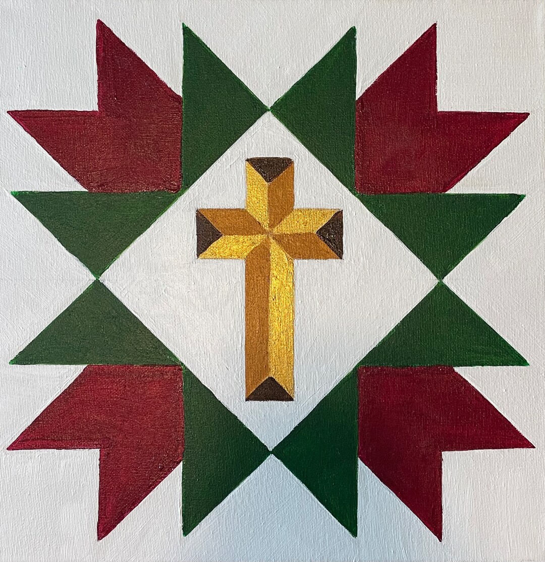 Christian Barn Quilt, Canvas Barn Quilt, Cross Barn Quilt, Hand Painted ...