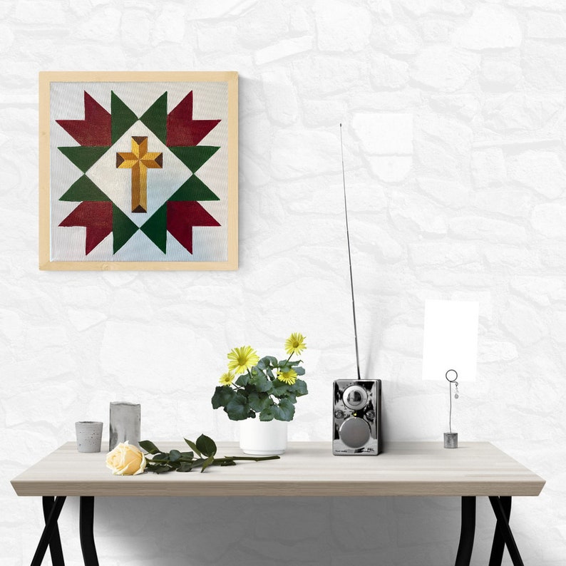 Christian Barn Quilt, Canvas Barn Quilt, Cross Barn Quilt, Hand Painted ...