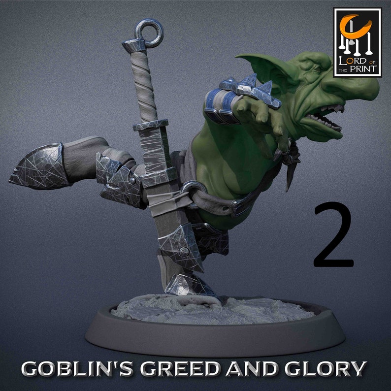 Dnd Goblin Infantry Basic by Lord of the Print Goblins Greed and Glory Miniature Fantasy - Etsy