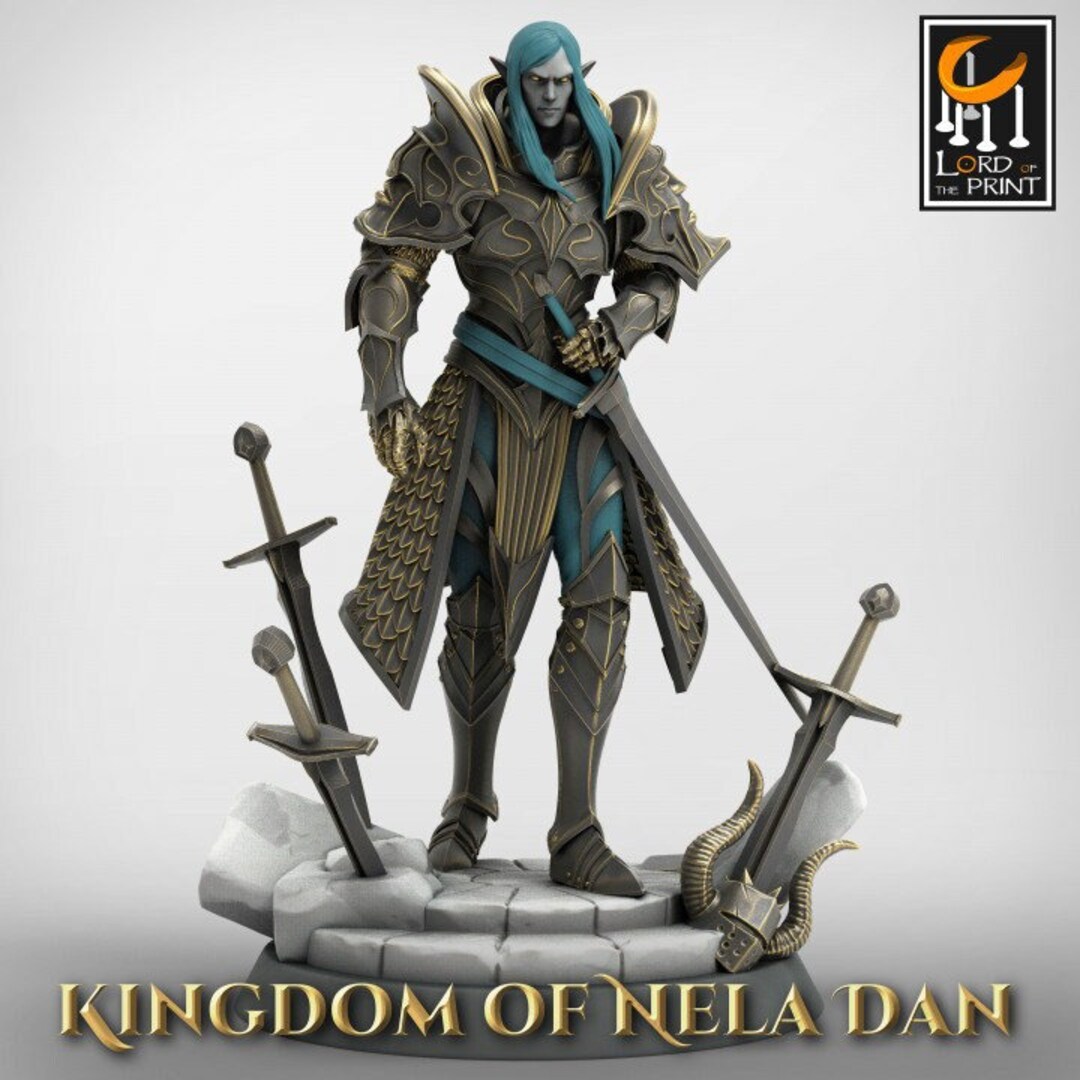 Dnd Elven General Miniature by Lord of the Print Kingdom of Nela Dan ...