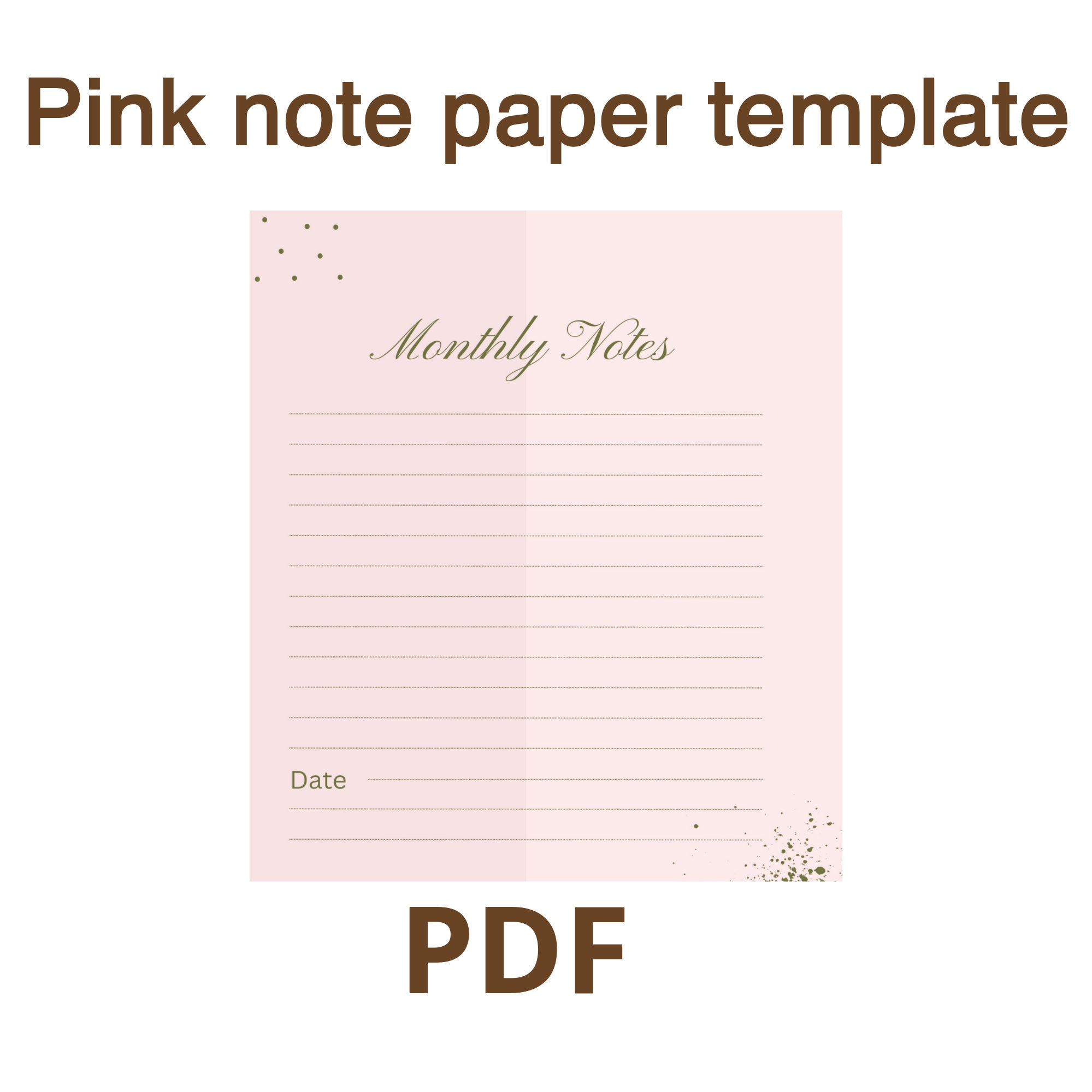 Note Paper-note Sheet Template Printable-note Paper-note Paper - Etsy