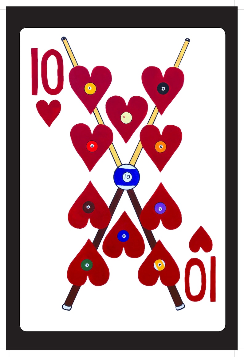 Ten of Hearts Poster - Etsy