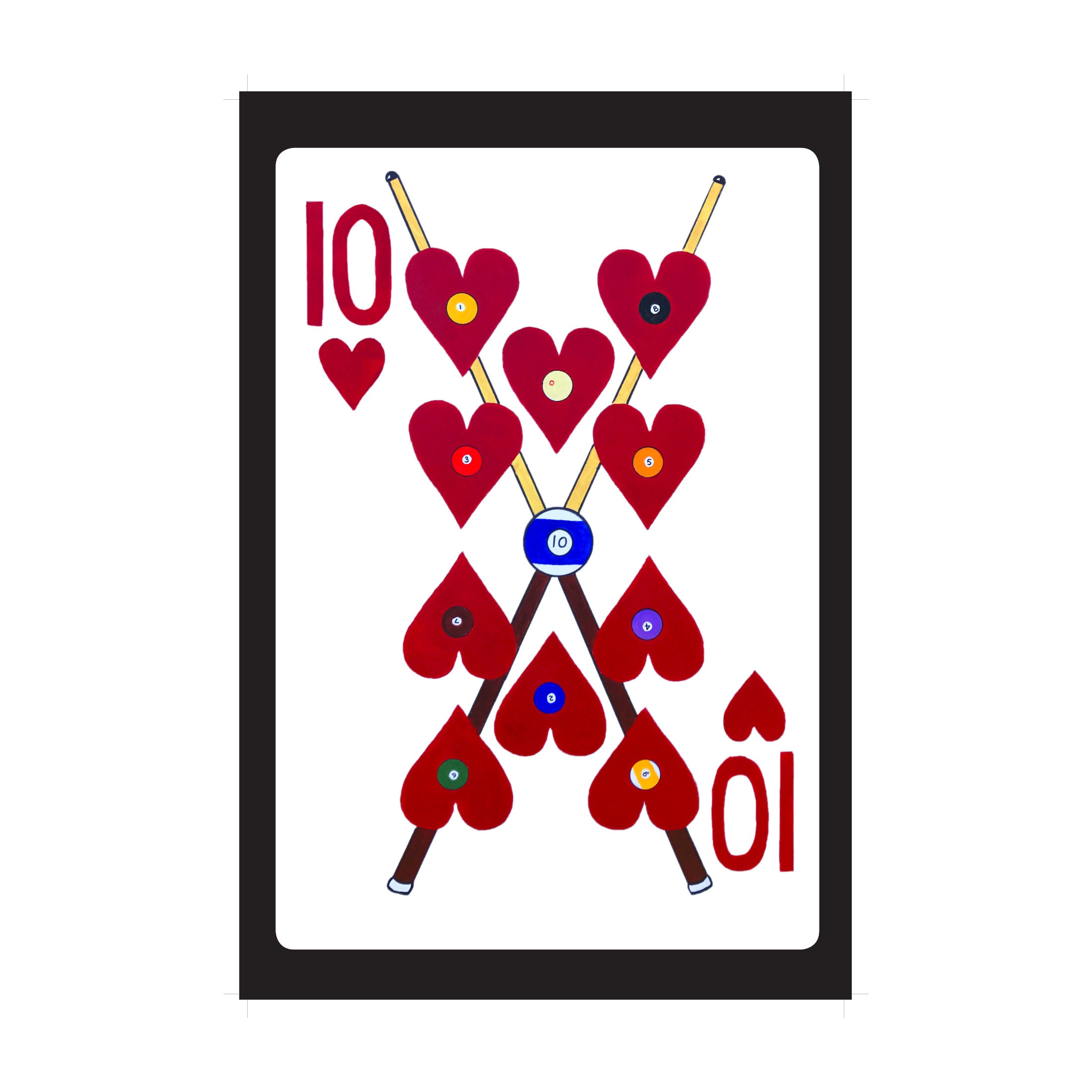 Ten of Hearts Poster - Etsy