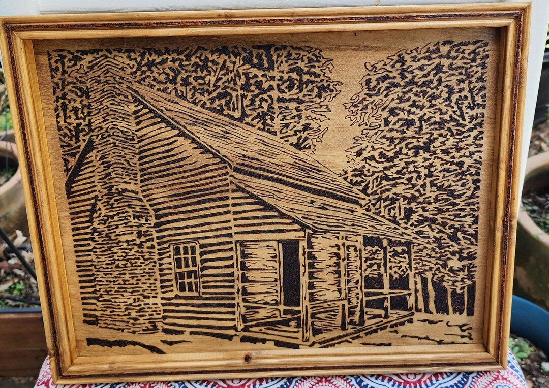 Rustic Cabin Pyrography - Etsy