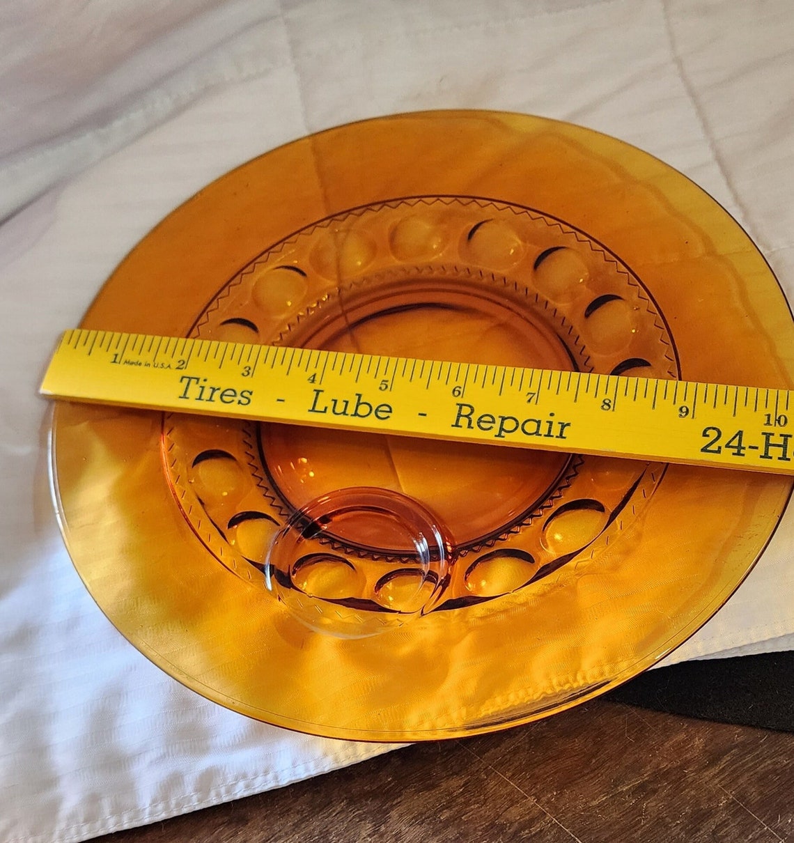Vintage Indiana Glass Amber Kings Crown Thumbprint Snack Plates 10". We ...