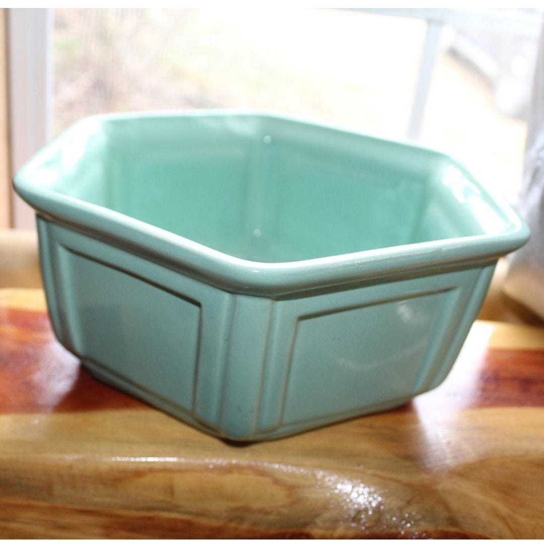 Vintage Cookson USA 8118-9 Hexagon Sea Foam Green Pottery Planter - Etsy