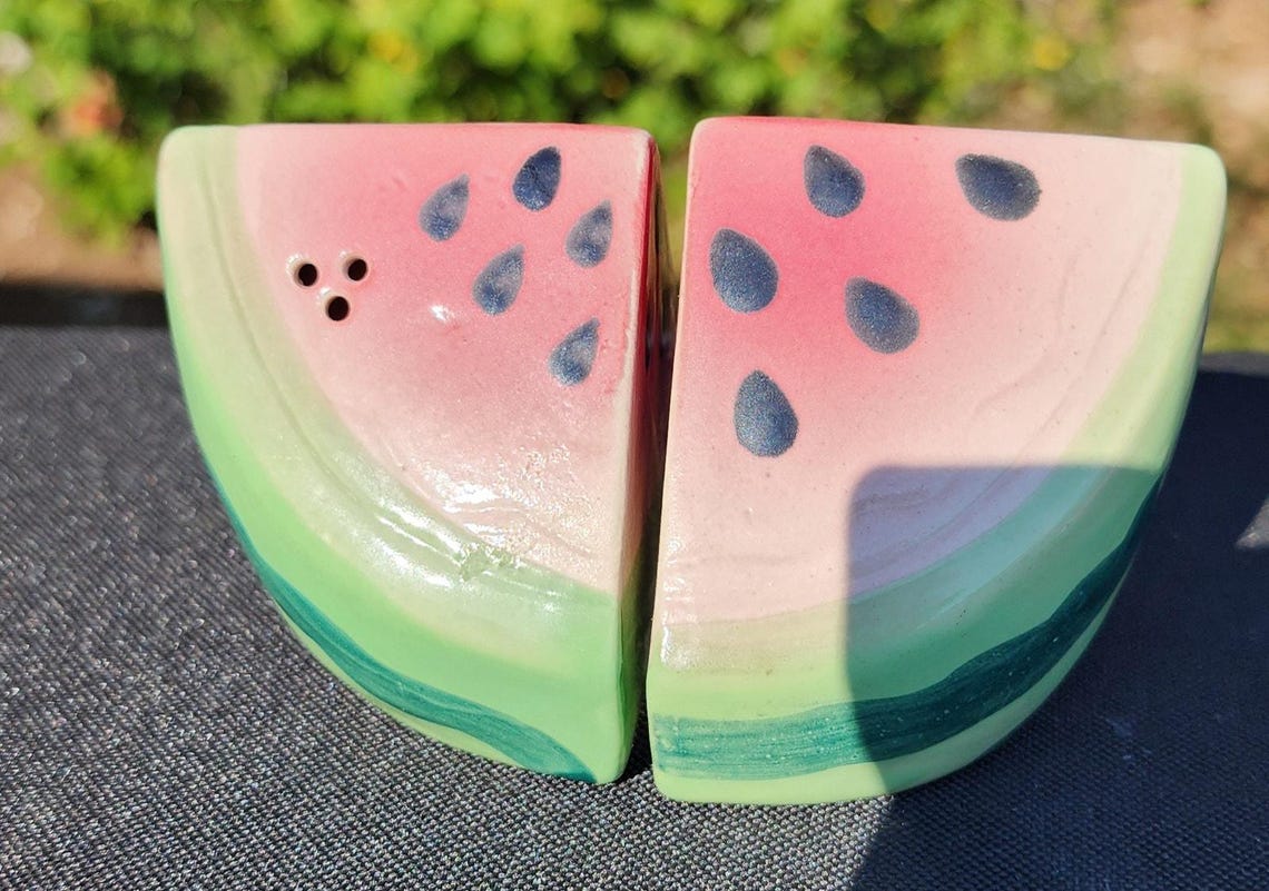 Watermelon Salt and Pepper Shakers - Etsy