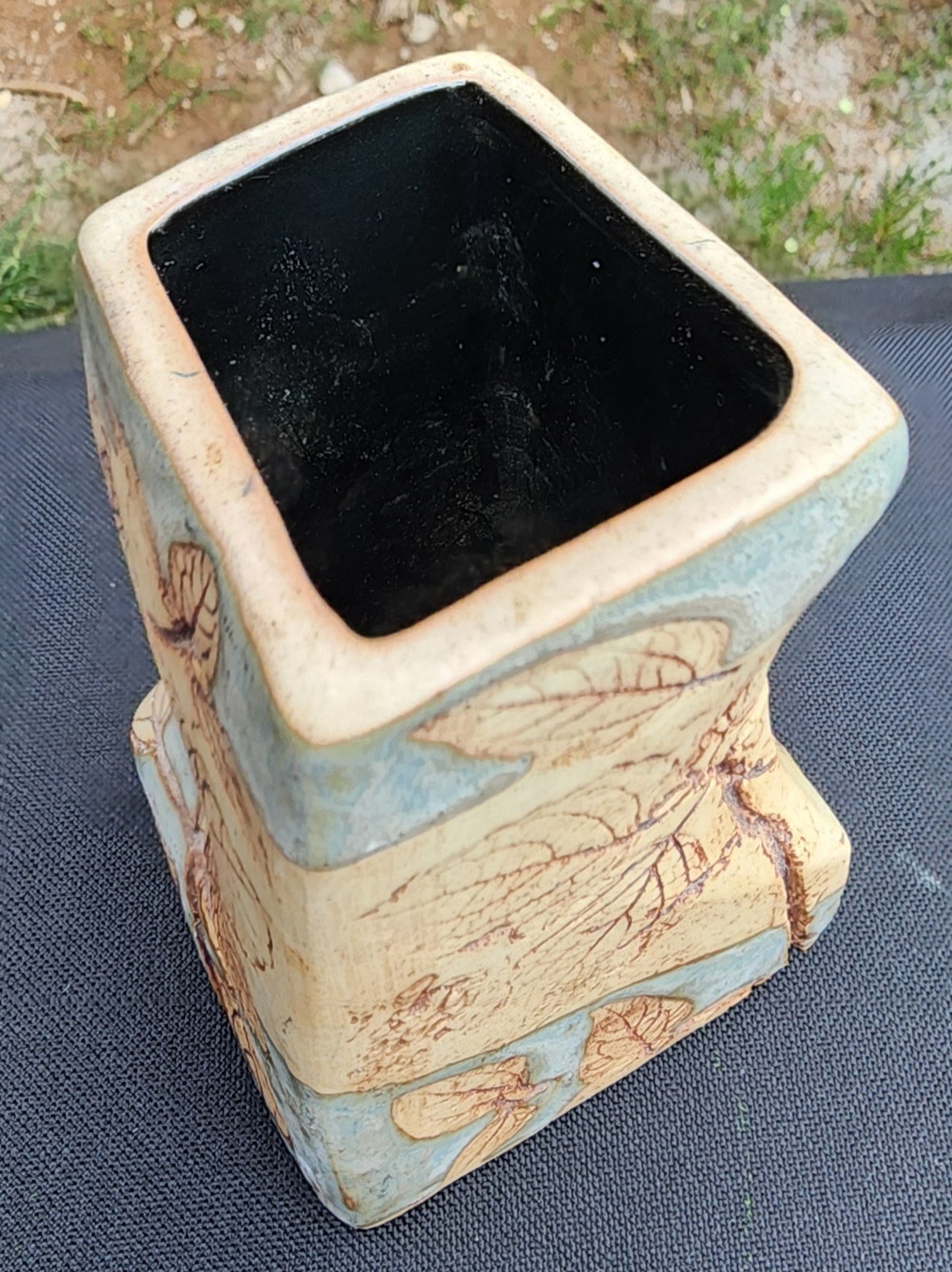 Vintage Tenmoku Leaf Vase Boho Décor Malaysian Decor - Etsy