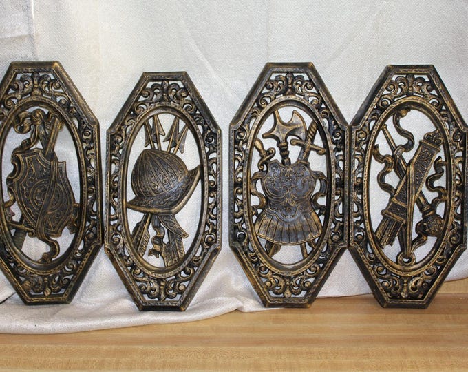 1974 Homco Medieval Knight Armor Wall Hanging Set of 4 Lightweight - Etsy