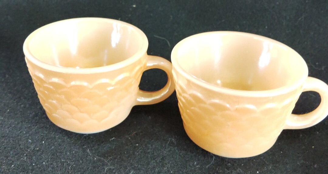 Vintage Orange Fire King China Coffee/tea Cups. 2 Cups. - Etsy