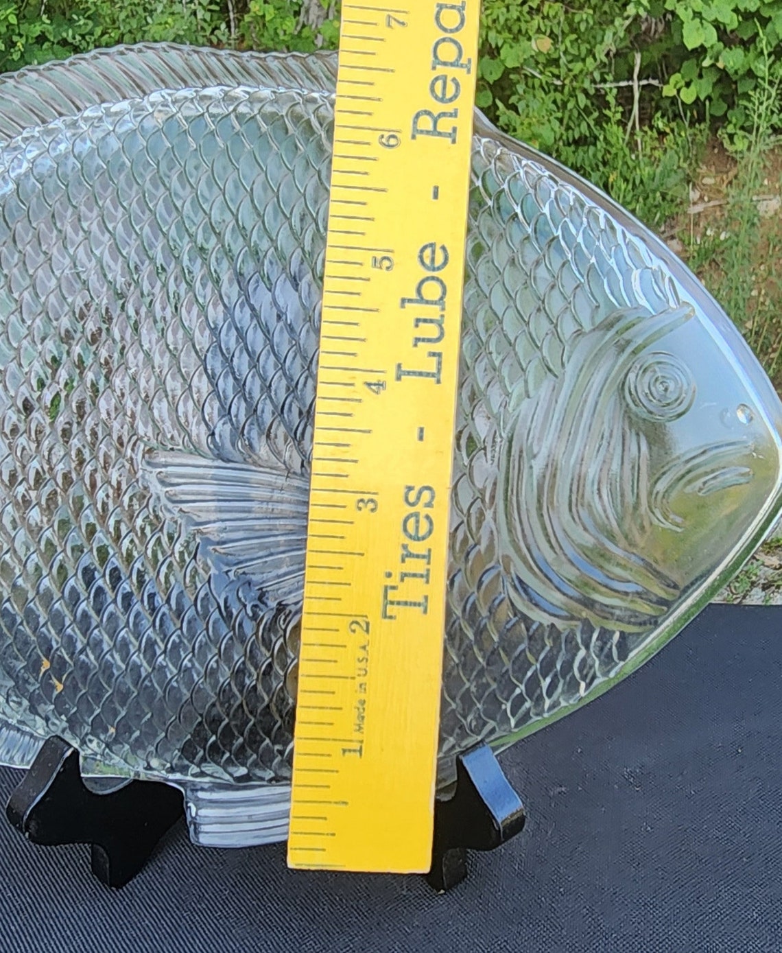 Vintage Oven Proof Clear Glass Fish Shaped Plate Platter Made in USA ...