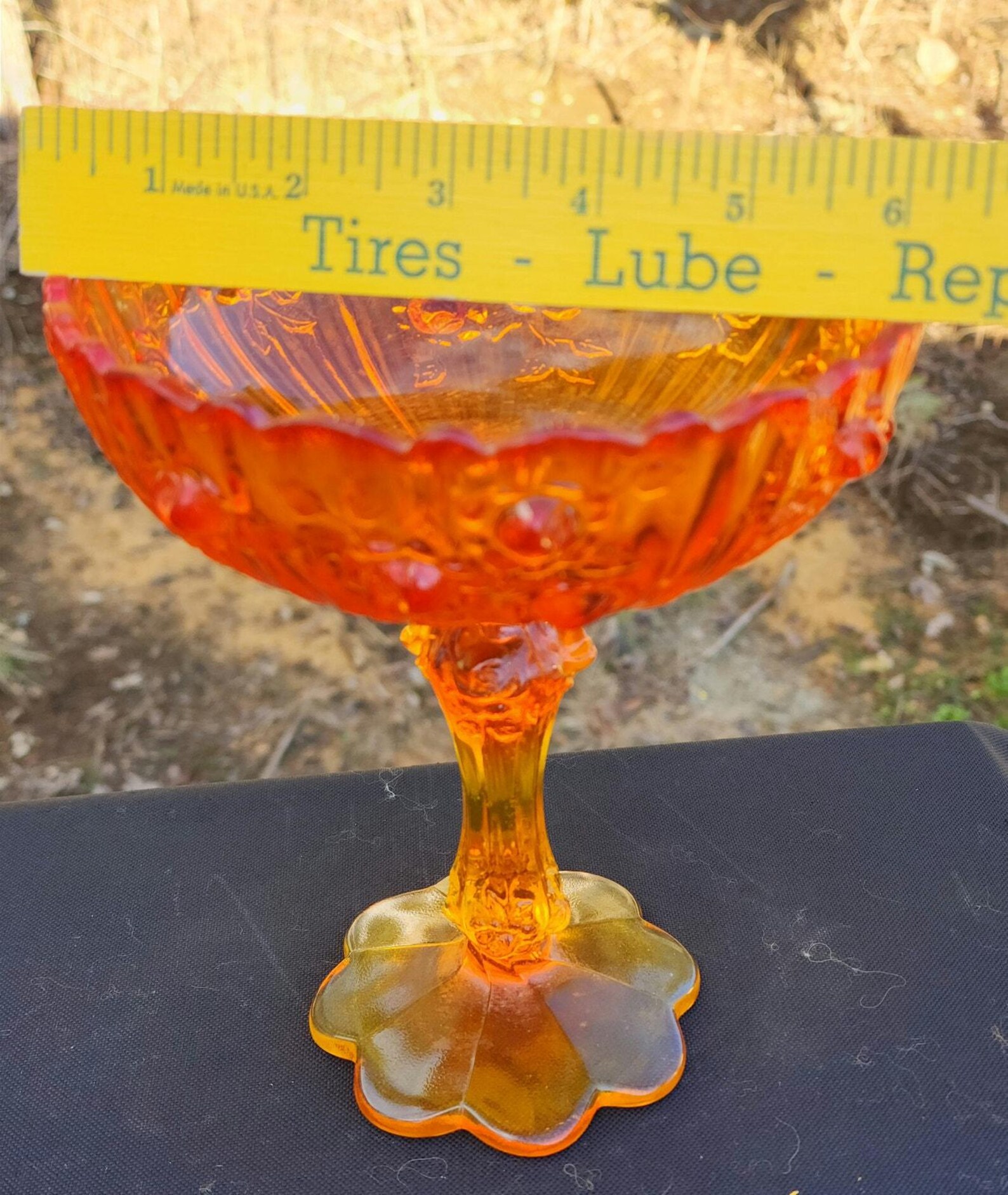 Vintage Fenton Art Glass Knobby Rose Amberina Candy Dish - Etsy