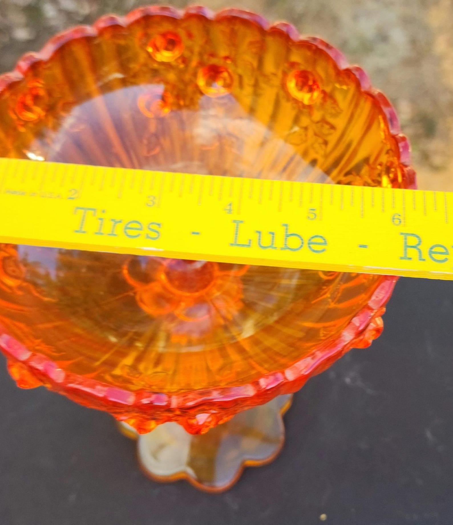Vintage Fenton Art Glass Knobby Rose Amberina Candy Dish - Etsy