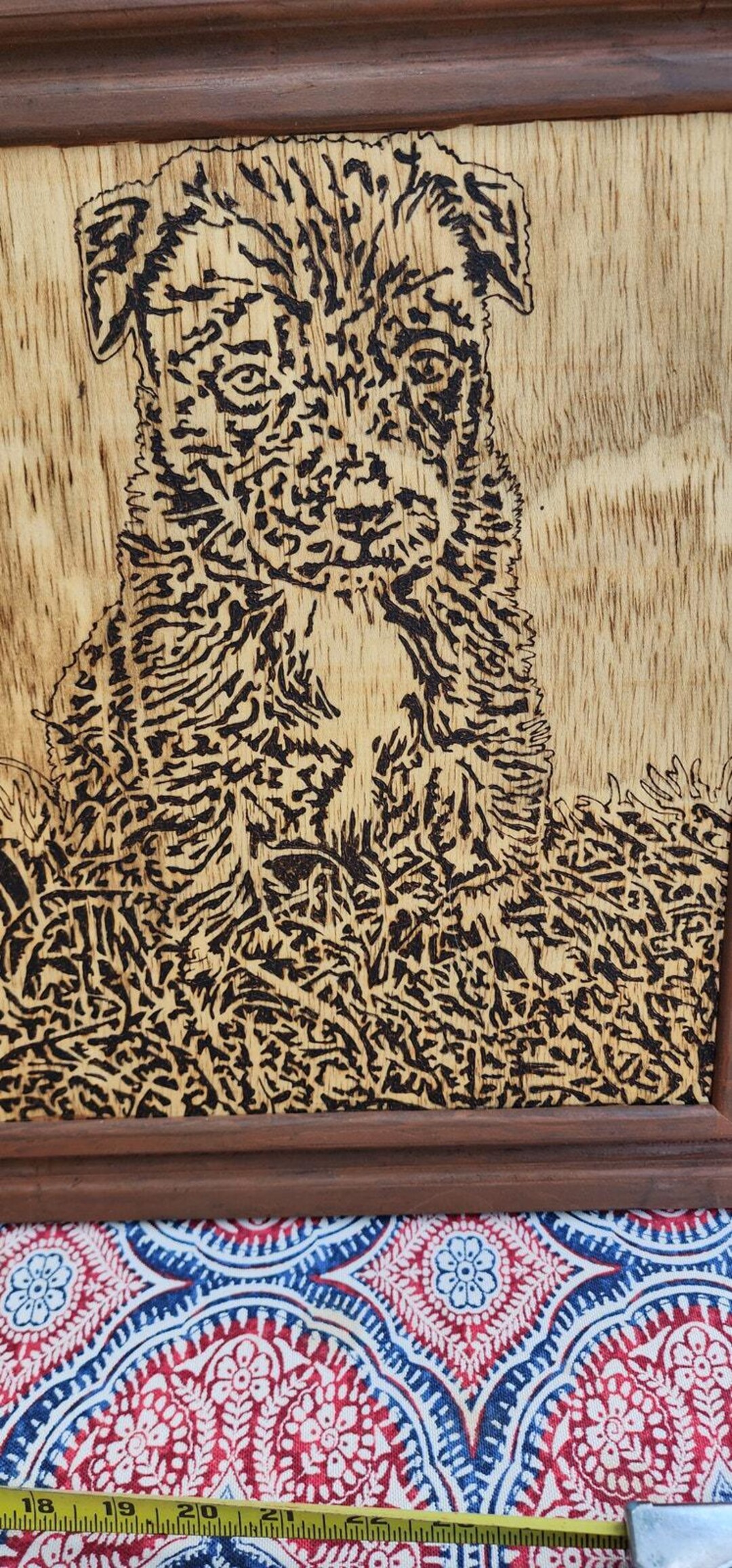 Pyrography Art Puppy Design With Frame - Etsy