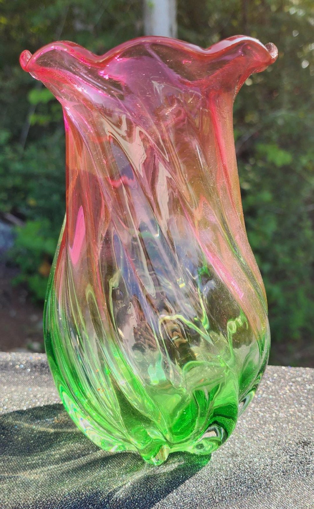 Watermelon Vase Handblown Glass - Etsy