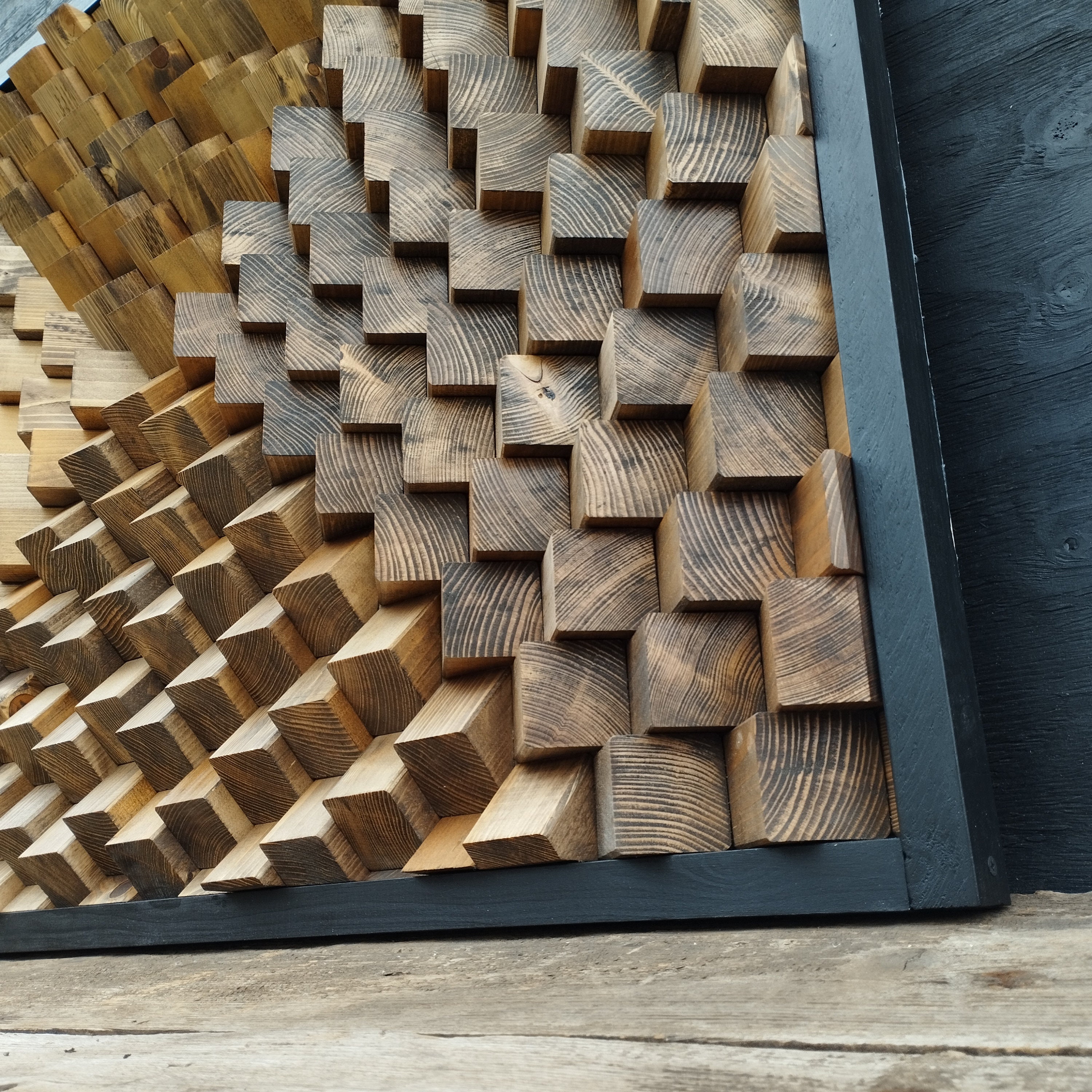 3D Wood Wall Art Geometric Art From Wood Akustic Panel - Etsy