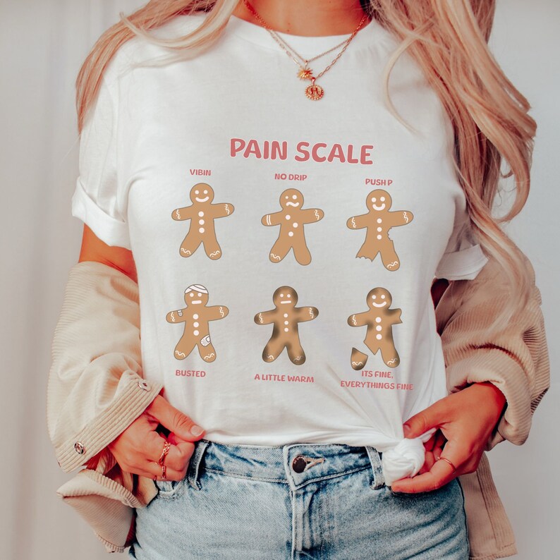 Gingerbread Pain Scale, Gingerbread Nurse Aide Tshirt, Rn Aid Tech ...