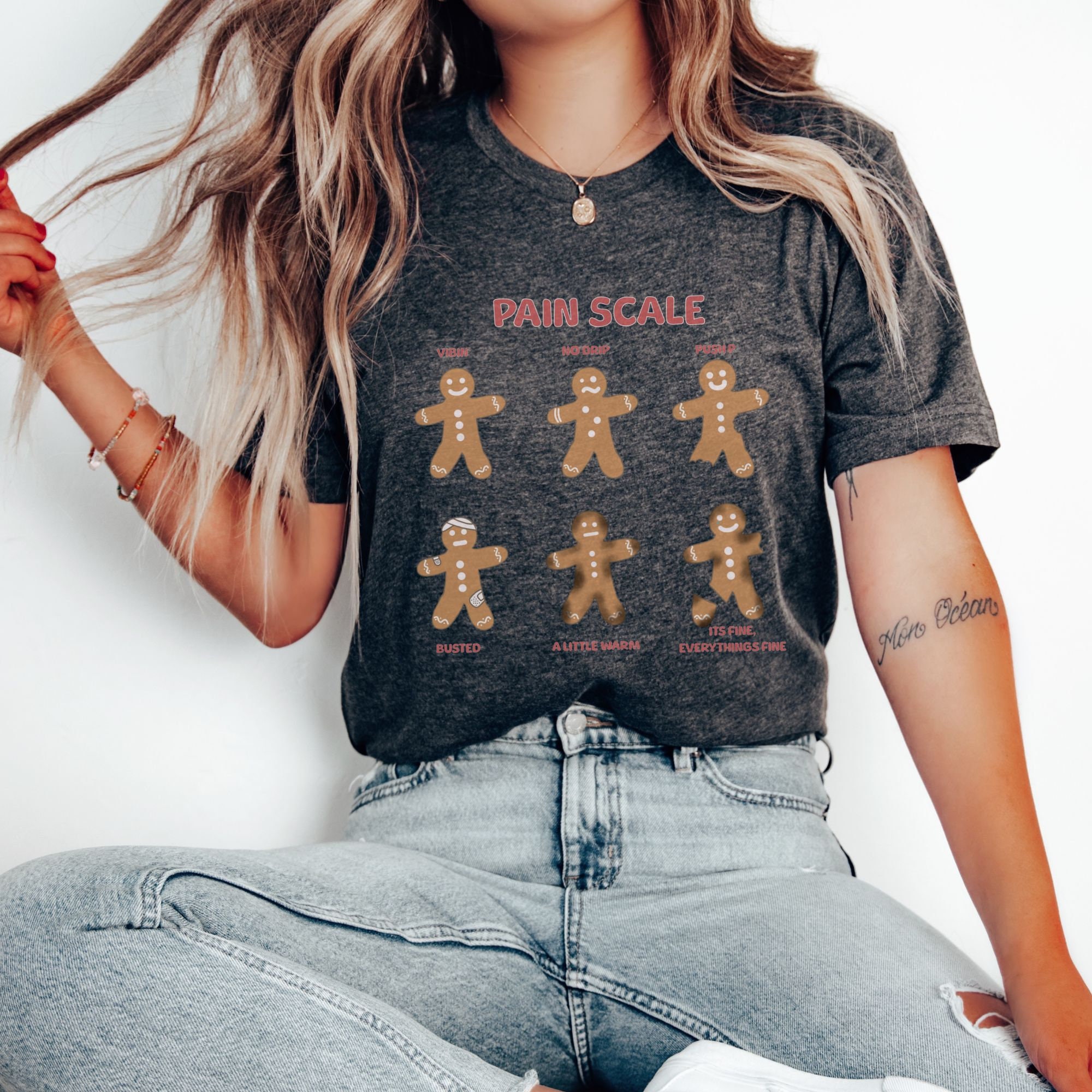 Gingerbread Pain Scale, Gingerbread Nurse Aide Tshirt, Rn Aid Tech ...