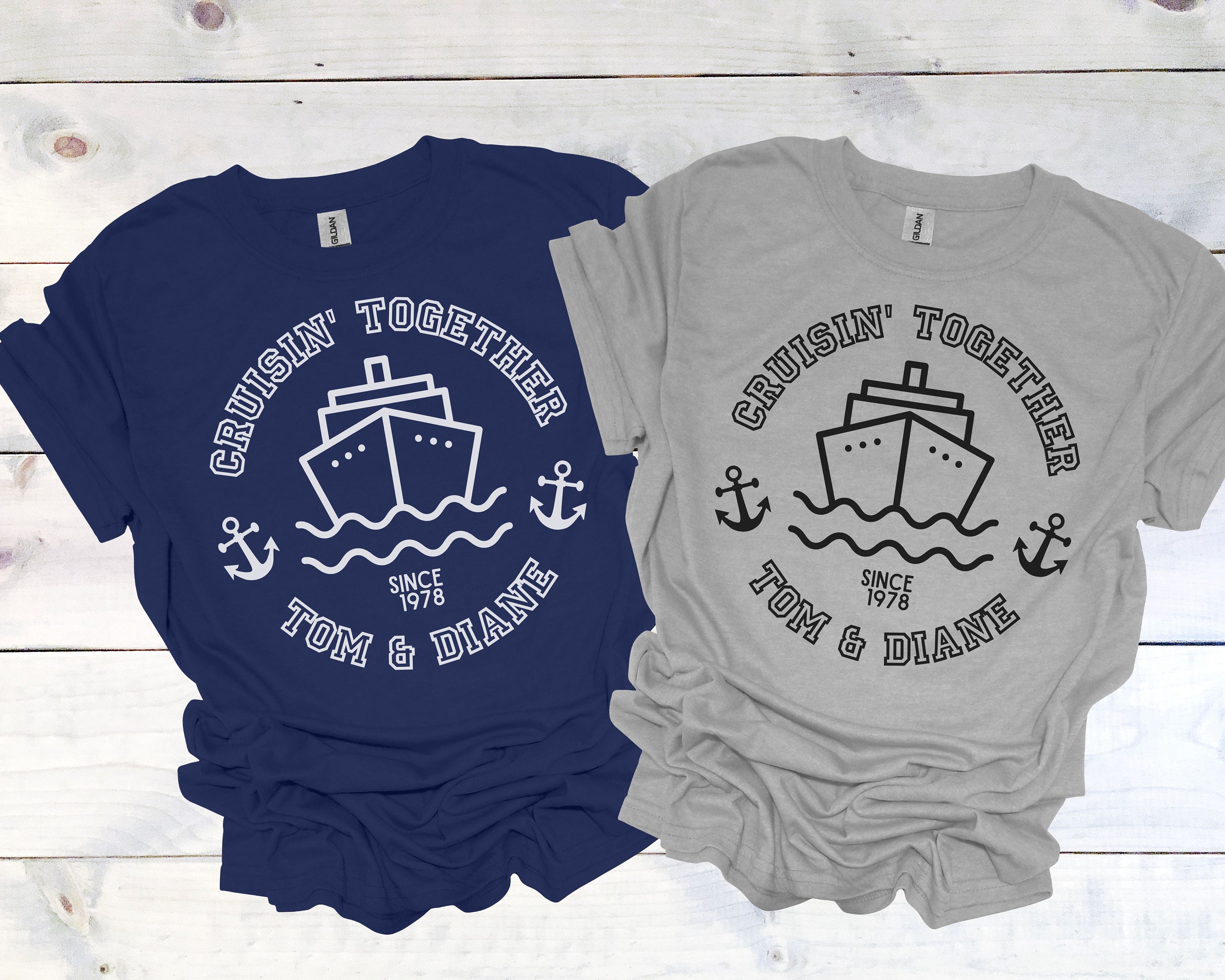 Personalized Couples Cruise Trip Shirts, Cruising Together Since ...