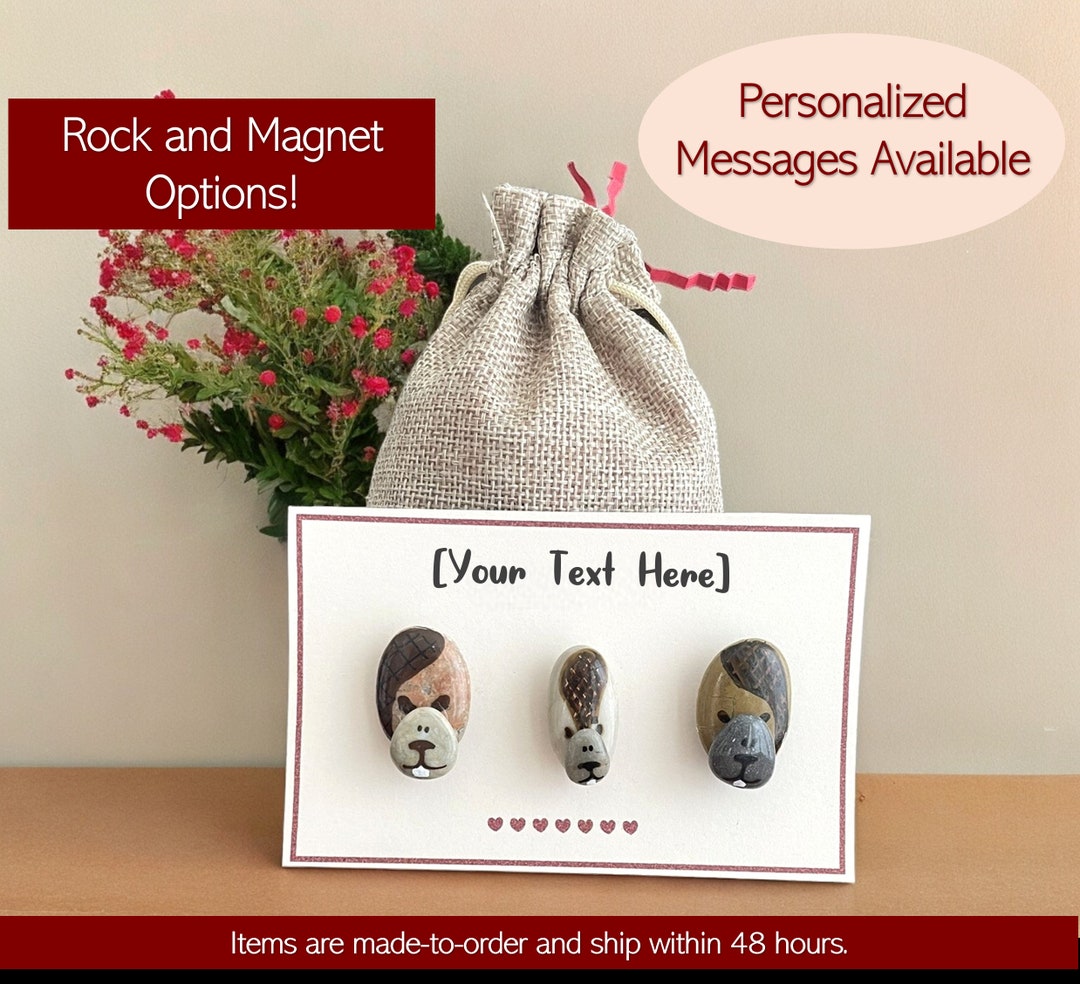 Beaver Magnet, Fridge Magnet, Kitchen Art, Animal Rock Magnet, Cute ...