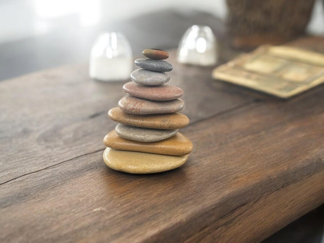 Set of 9 Stackable Healing Stones, Yellow Jasper, Obsidian, Sunstone ...
