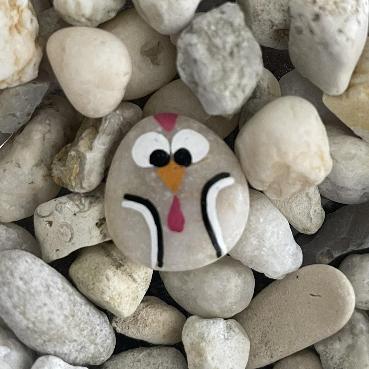 Chicken Rock Magnet, Painted Rock Craft, Handmade Chicken Magnets, Hand ...
