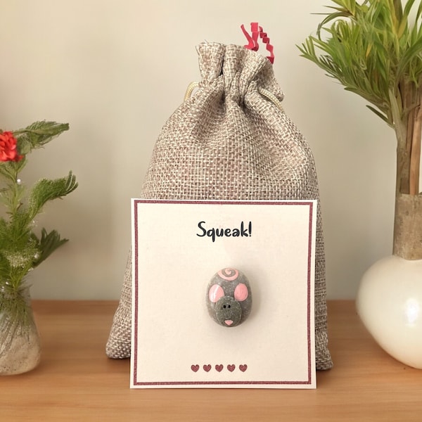 Mouse Rock Painted - Etsy